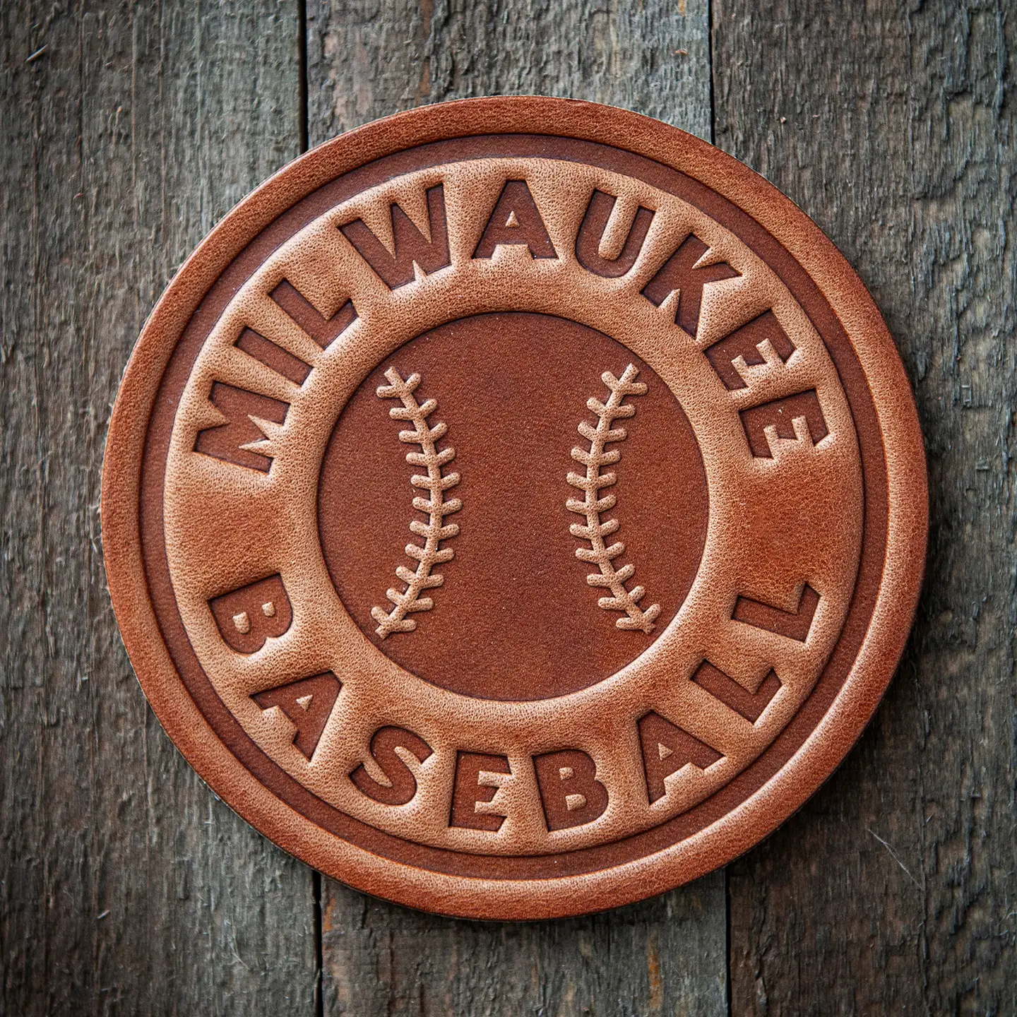 Leather Coaster - Milwaukee Baseball – Weeds